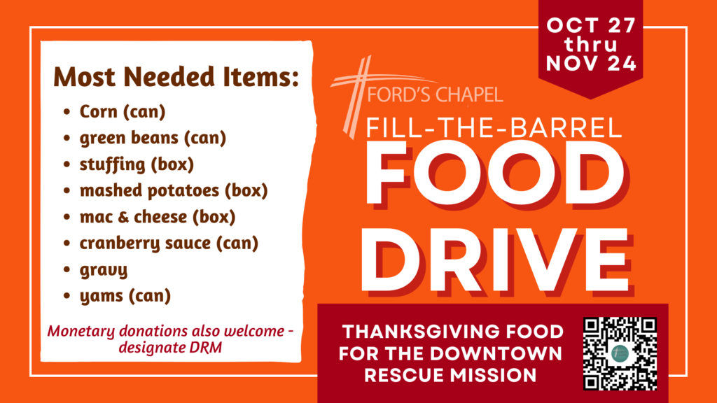 Food Drive 2024 with QR code – Ford's Chapel